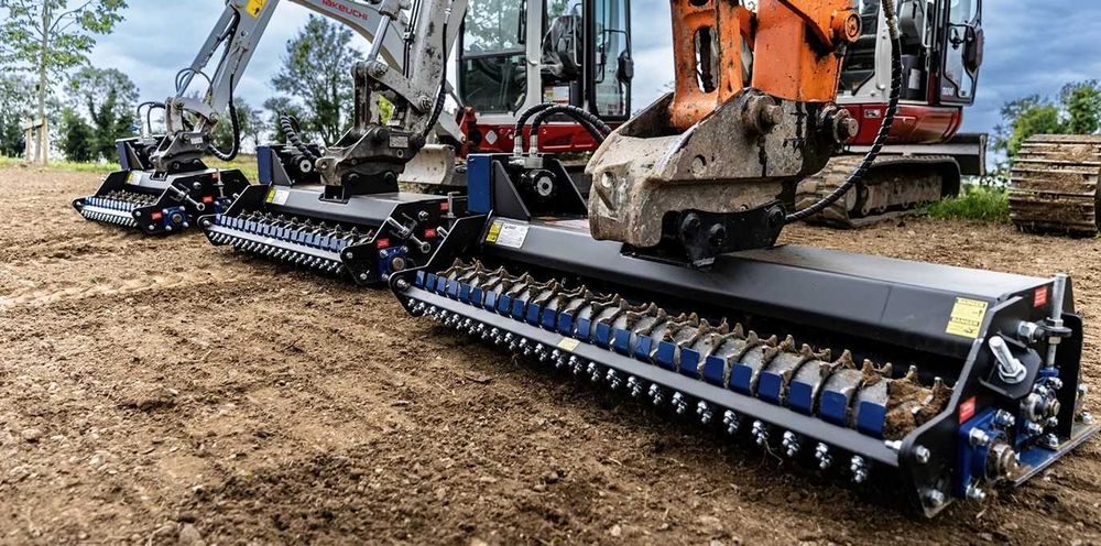 Grapa Grebla Rotativa Sortare Separare Teren Sol GR120 G-Rake Kubota ...