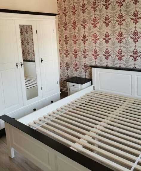 Pat matrimonial din lemn masiv Seby, alb, 160x200 cm Bucuresti Sectorul ...