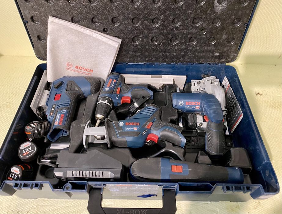 Bosch 12v kit 5 scule 12v ideal pentru montaj mobila, tâmplărie ...