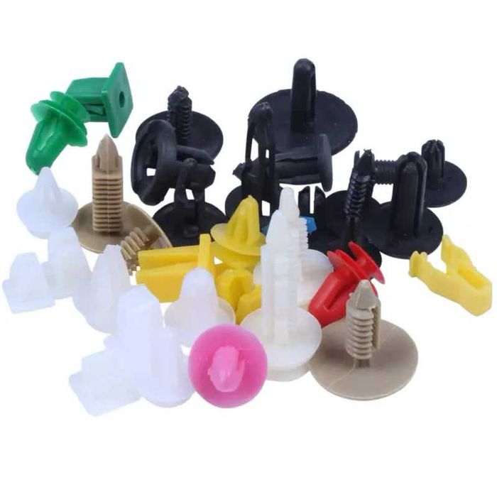 Set 500 cleme clipsuri fixare prindere auto plastic metalice universal ...