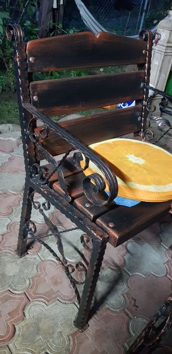 Vintage hand made mobilier gradina terase restaurante fier forjat lemn ...
