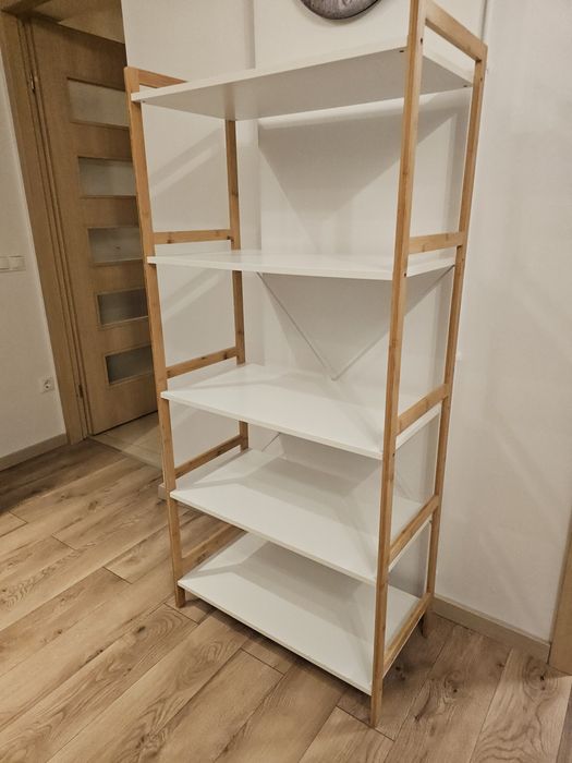 Etajera jysk 5 rafturi bambus și alb Cluj-Napoca • OLX.ro