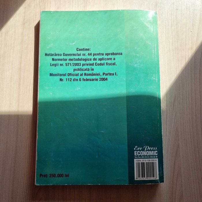 Carte CODUL FISCAL - Norme metodologice de aplicare - CU LITERE MARI ...