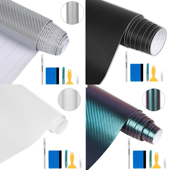 Kit Rola Folie Auto Autocolant Colant Negru Mat 300x30cm + Accesorii ...