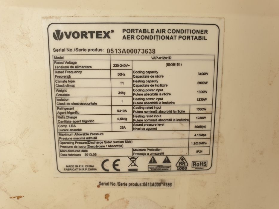 Aer condiționat portabil Vortex 9000 btu Mircestii Noi • OLX.ro