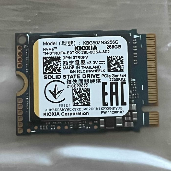 SSD Kioxia M.2 2230 NVMe PCIe Gen4 x4 256GB SSD KBG50ZNS256G гр. Камено ...