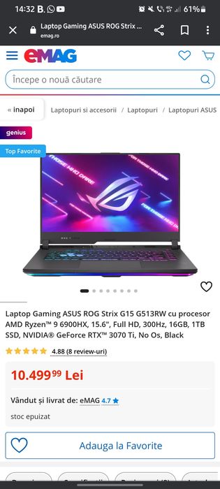 Vand laptop gaming asus rog Albesti • OLX.ro