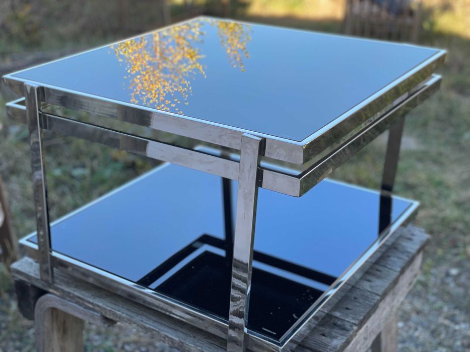 Masa cafea Design /sticla neagra /Tempered Glass/ Inox Iasi • OLX.ro