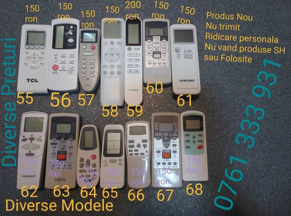 Telecomanda Aer Vortex Gree Midea Beko Heinner StarLight Nordstar TCL ...