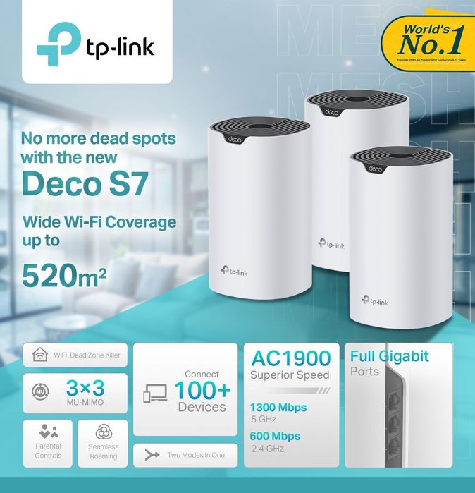 СКИДКА! Tplink DECO S7 (3Pack)Gigabit Wi-Fi Mesh Система/Роутер/Router: 130 у.е. - Периферийные ...