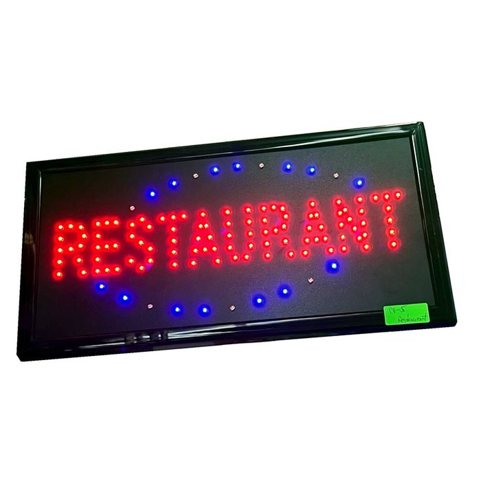 Semn panou luminos becuri LED dinamic, Firma luminoasa geam 50x25cm ...