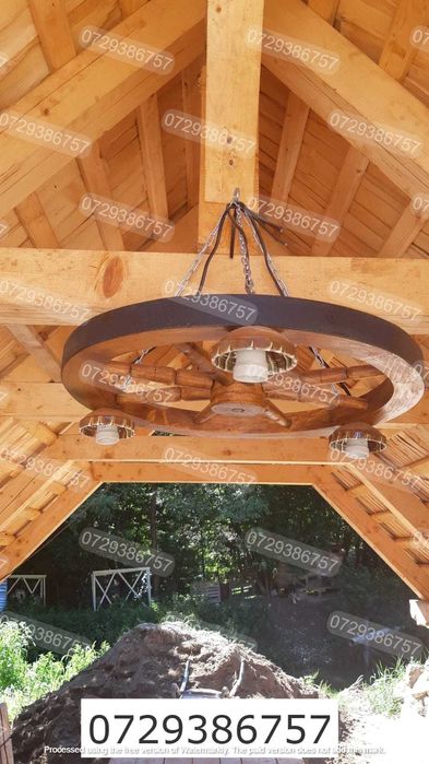 Lustra din lemn pentru foisor terasa filigorie etc Pitesti • OLX.ro