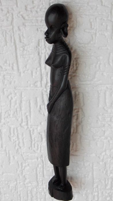 Statueta unicat,lemn abanos lucrat manual arta africana,sculptura Bacau ...