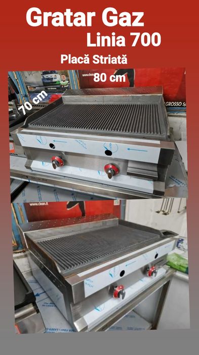Gratar inox Gaz 80x70 cm / Grill Gaz Striat / Gratar Gaz 1/2D 1/2S ...