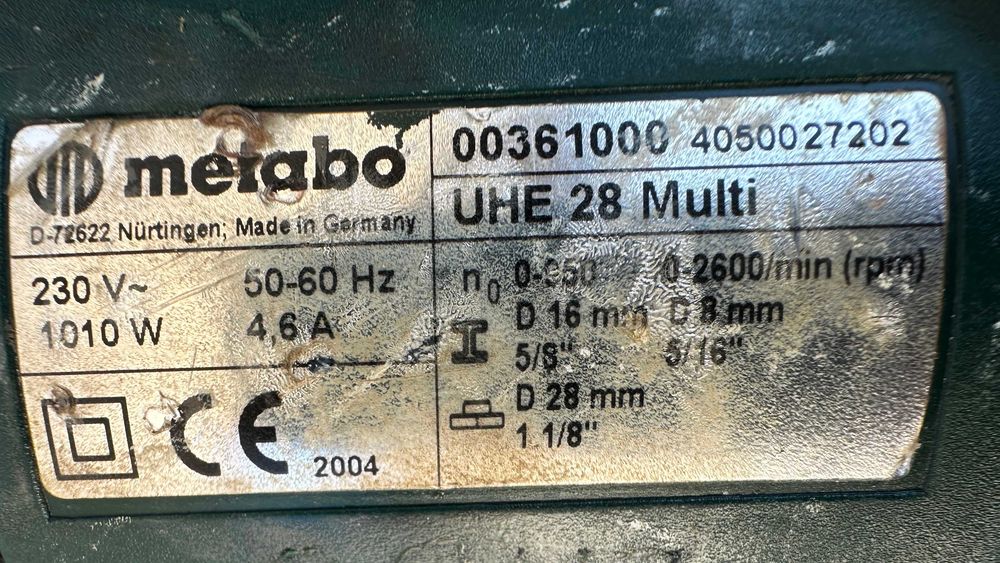Metabo UHE 28 Multi - Мощен перфоратор 1010W 3.0J гр. Шумен ...
