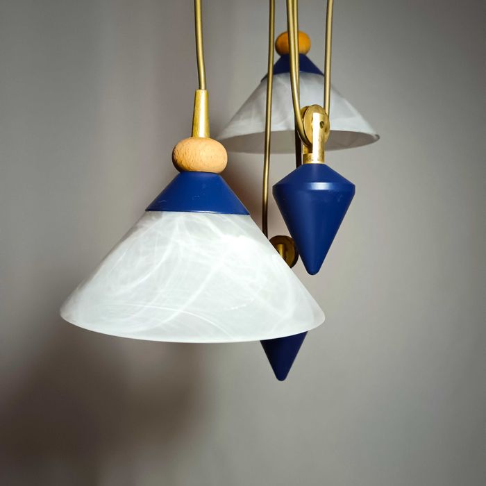 Lustra Mid Century Modern, Art Deco, contragreutăți, Fischer, vintage ...