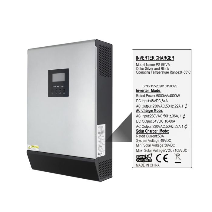 Vând sistem fotovoltaic off grid invertor 5 KVA plus 4 panouri 550 W ...