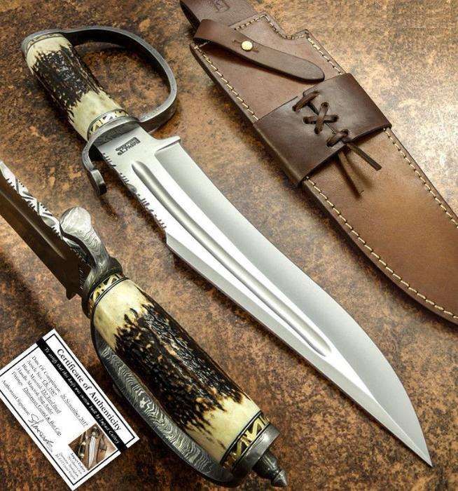 Maceta/ Cutit de vanatoare solid cu lama din otel D2 ( RARITATE ...