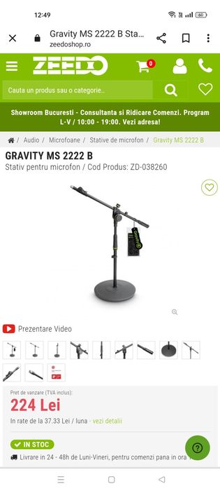 Suport microfon gravity Bucuresti Sectorul 3 • OLX.ro