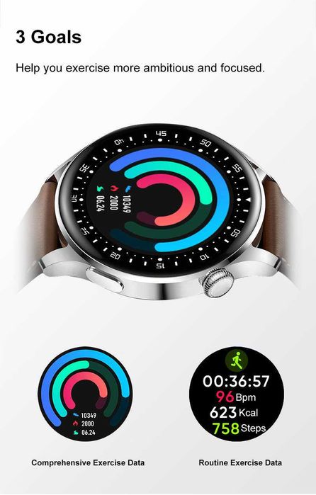 Ceas barbati SmartWatch elegant D3 PRO, apelare voce, GPS - Cadou ...