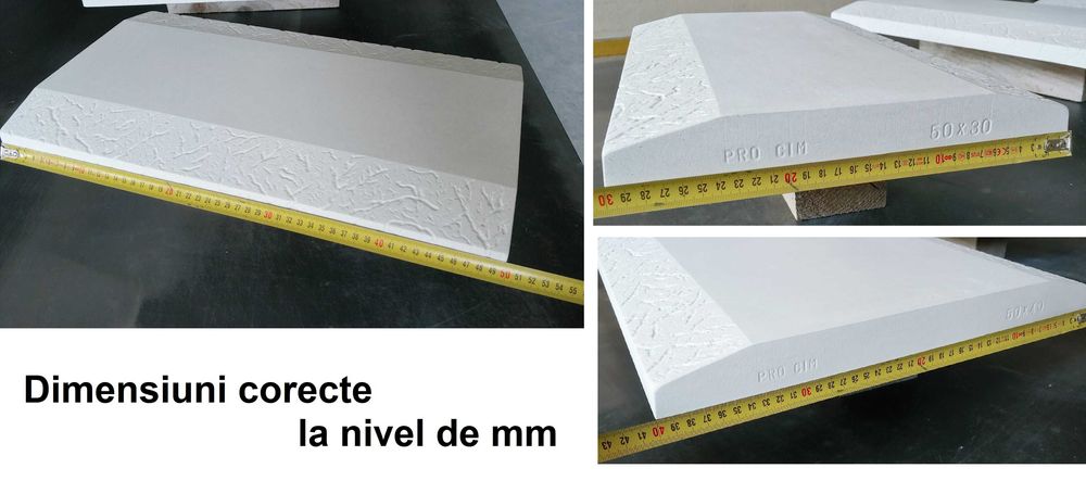 Capace stalpi si coame intervale gard din ciment alb sau crem finisate ...