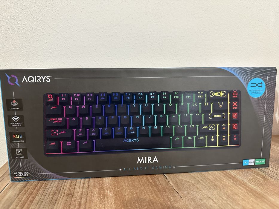 Tastatura Gaming Aqirys, Mira Wireless, Bluetooth, USB, Iluminare RGB ...