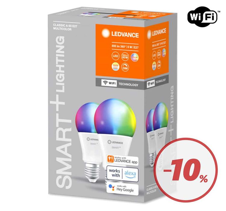 RGB Smart Крушка – LEDVANCE E27 Wi-Fi SMART+ 9 W – 1/2/3 бр. комплекти гр. Карлово • OLX.bg