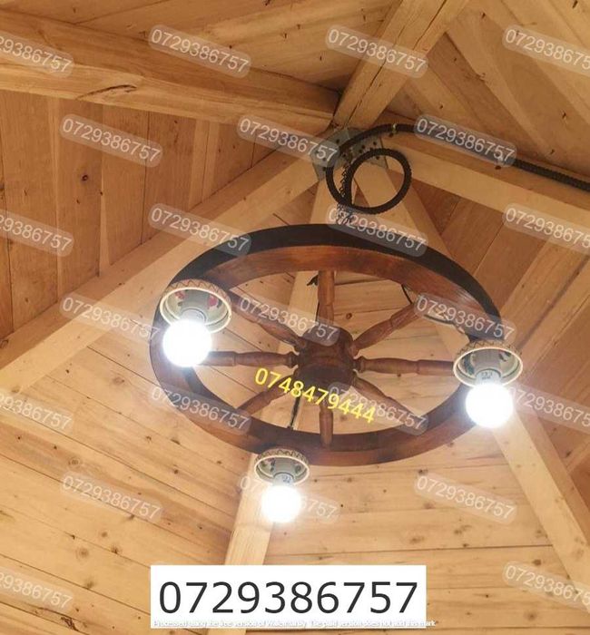 Lustra din lemn pentru foisor terasa filigorie etc Pitesti • OLX.ro