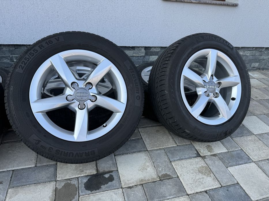 Jante 5x112 Audi A4 A6 225/55/16 Vara volkswagne Skoda Seat Mercedes Suseni • OLX.ro