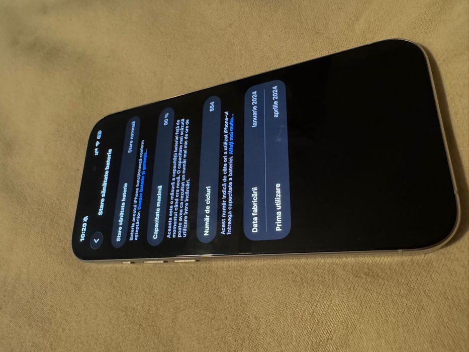 IPhone 15 Pro White 128GB 90% Battery Health Falciu • OLX.ro