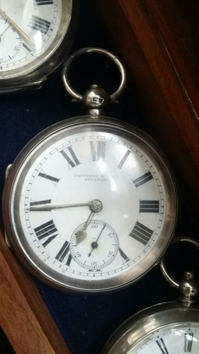 Colecție 6 ceasuri de buzunar din argint Anglia+ 6 lanțuri vintage ...