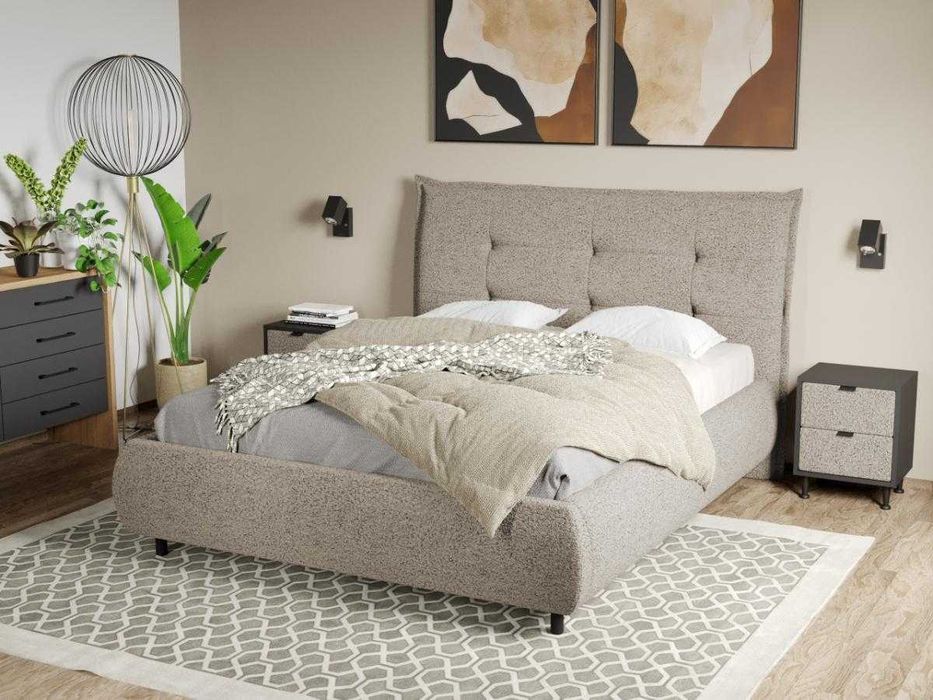 Pat Tapitat Axel Bej - Coral 50 cu somiera fixa Hunedoara • OLX.ro