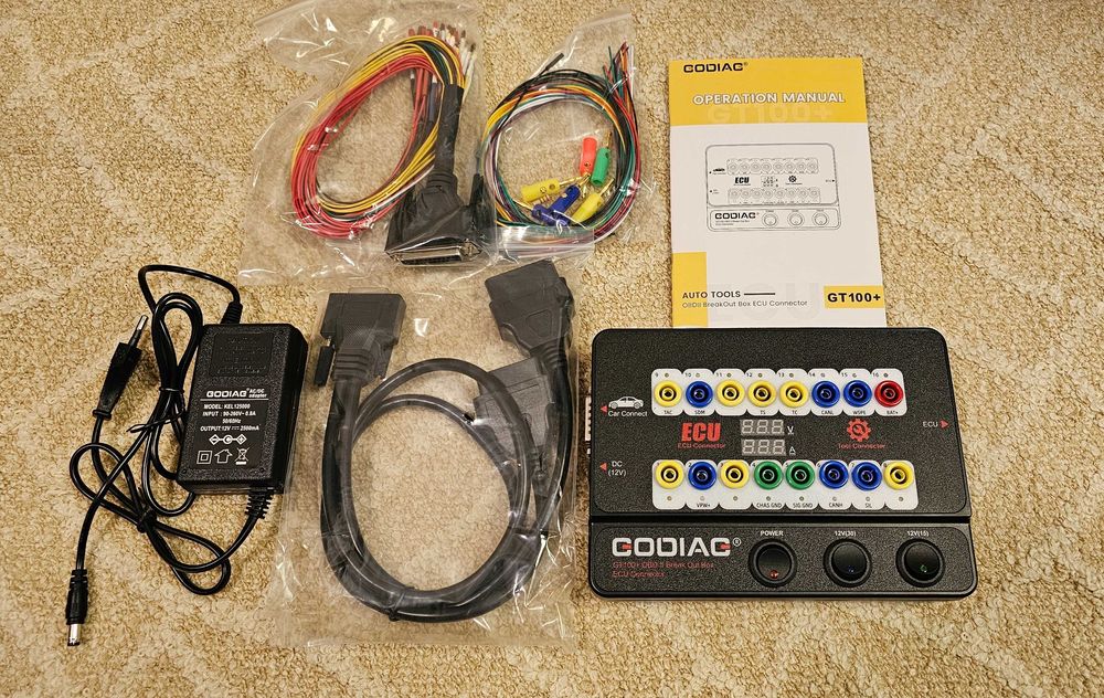 Godiag GT100+ Pro OBDII Breakout Box ECU Bench Connector with display ...