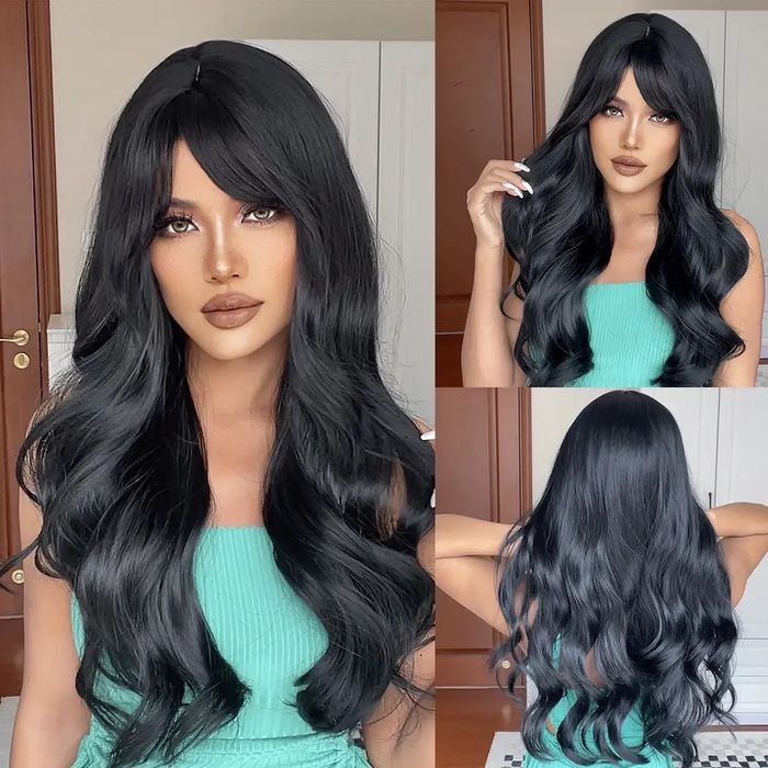 Peruca R77 bruneta breton creata ondulata lunga neagra Bucuresti ...