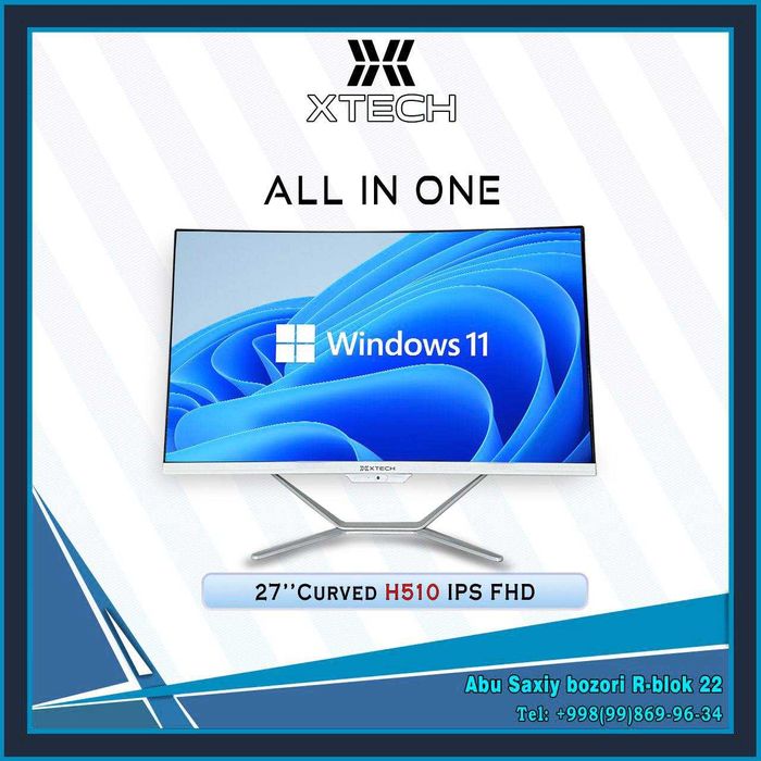 Monoblok XTECH 27" IPS H510 Curved: 190 у.е. - Настольные Ташкент на Olx