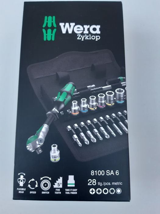 Set Clichet cu tubulare și biți, 1/4", Wera Zyklop 8100 SA 6 Popoveni • OLX.ro