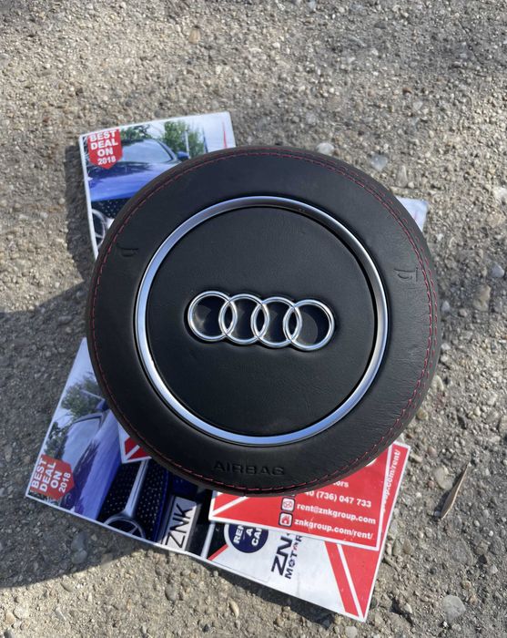 AUDI RS - S5 S6 S7 S8 airbag S volan piele cusatura rosie A5 A6 A7 A8 ...