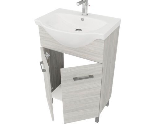 Set mobilier baie,lavoar si oglinda,stejar gri ikea cadou cos rufe ...