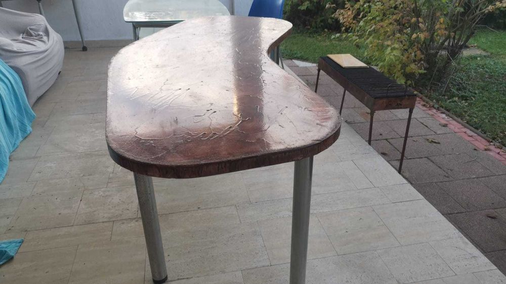 Ocazie masa blat gros mdf si masa sticla terasa si una de exterior ...