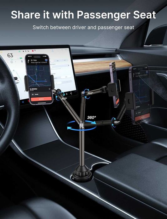 Suport auto telefon, brat metalic articulat, pt loc pahar de la 169RON ...