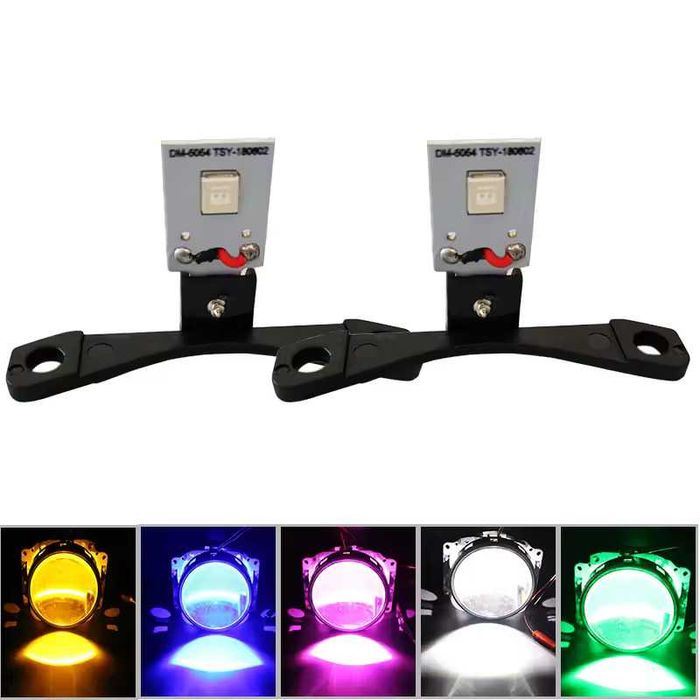Set 2 Module LED Leduri Devil Demon Eyes RGB Bluetooth Pentru Lupe 2.5 ...