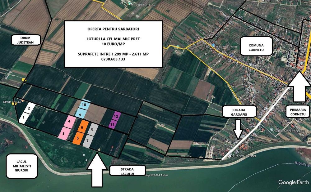 Loturi teren CORNETU - Oferta de sarbatori - intravilan Ordoreanu • OLX.ro