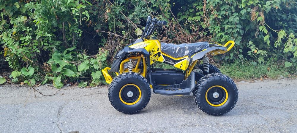 Atv Quad electric de 1000w 48v cu 3 viteze faruri led roti pe 6 inch ...