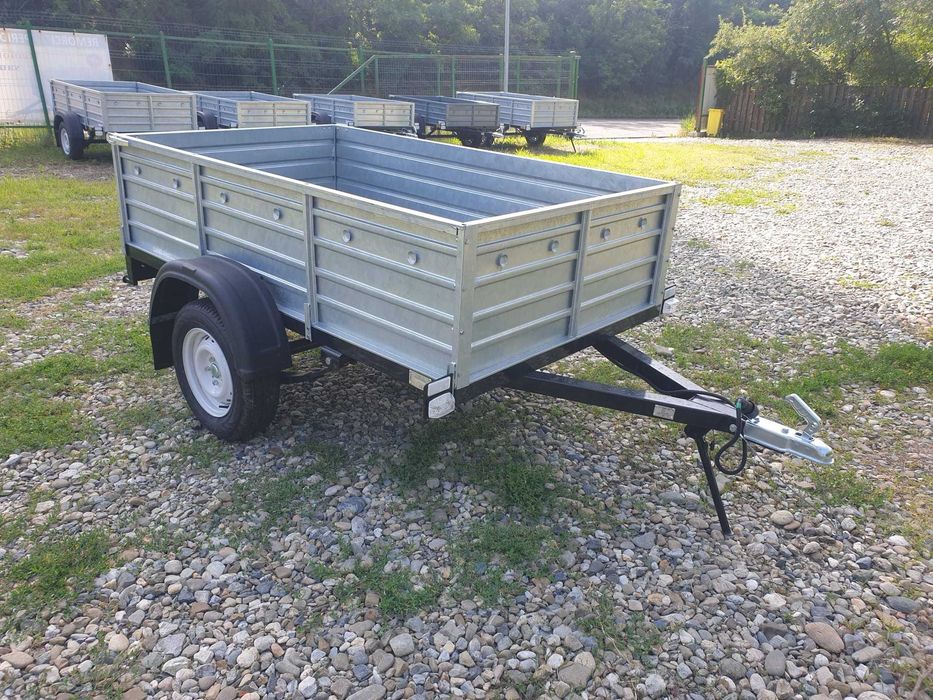 Remorca Noua L- 2.15m cu Foi De Arc si telescop! Prelata si Carte RAR ...