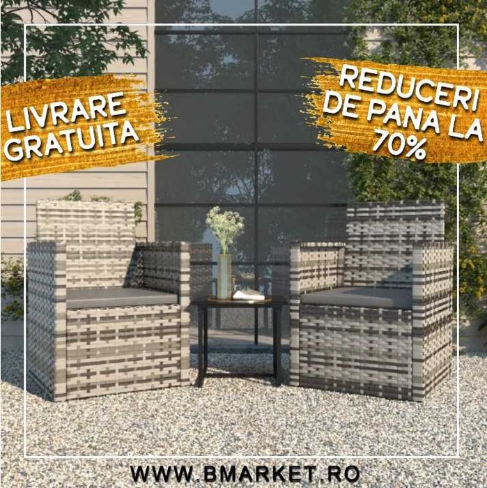 Set mobilier gradina/terasa/balcon 2 fotolii/scaune si masă Gri OFERTA Bucuresti Sectorul 6 • OLX.ro