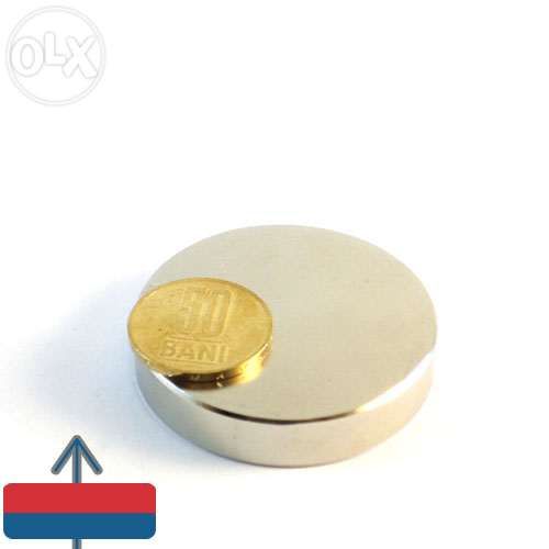 Magnet neodim disc 50 x 10 mm N52 puternic atractie filtrare ulei ...