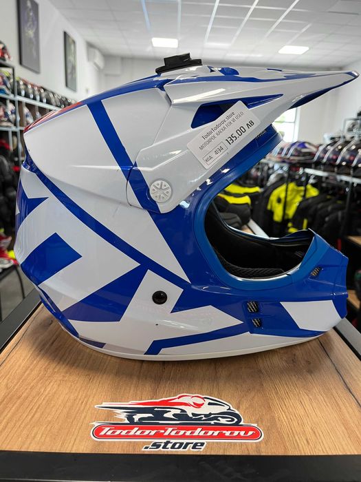 Мотокрос каска FOX V1 Eagle Blue,размер L 59-60 см.перфектно състояние с. Труд • OLX.bg