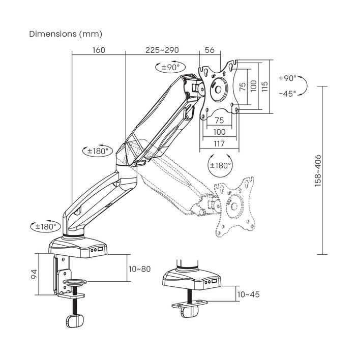 Suport/brat monitor StableDesk Lifter, 17-32", 9kg Iasi • OLX.ro