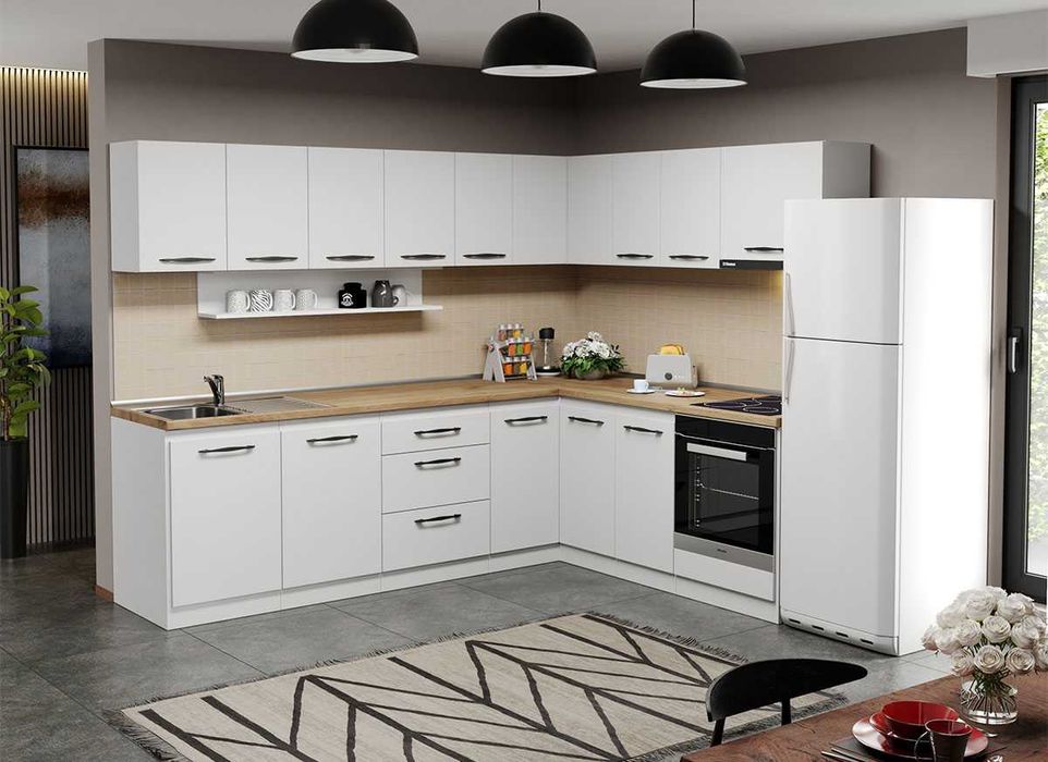 Mobila Bucatarie colt C10 Ivory 260×200 cm Alexandria • OLX.ro