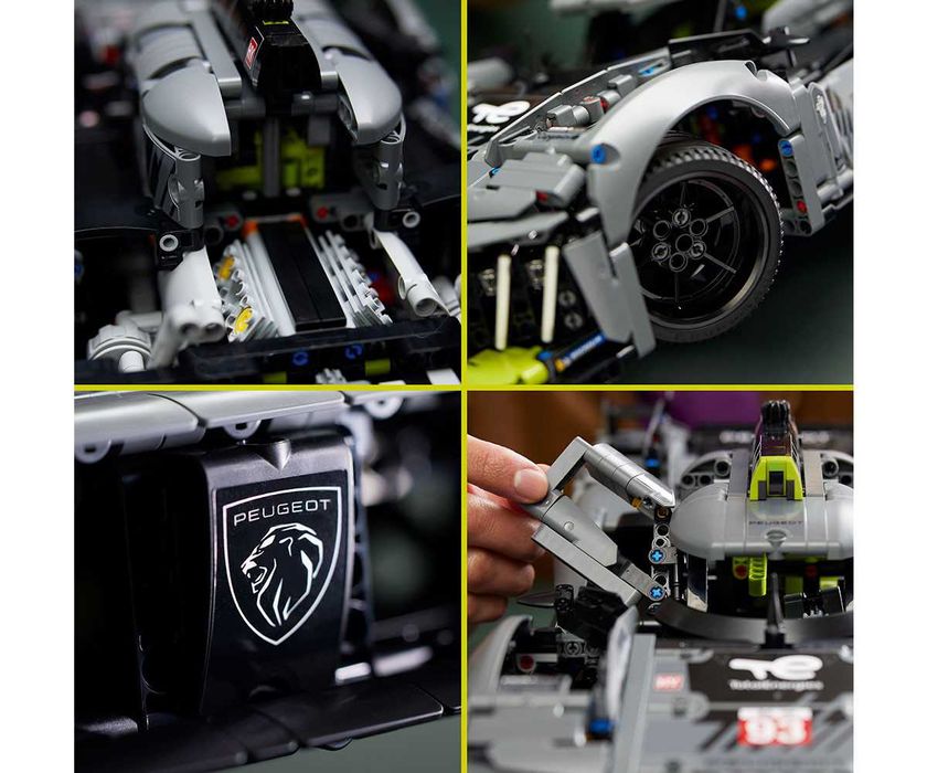LEGO Technic PEUGEOT 9X8 24H Le Mans Hybrid Hypercar 1775 части гр ...